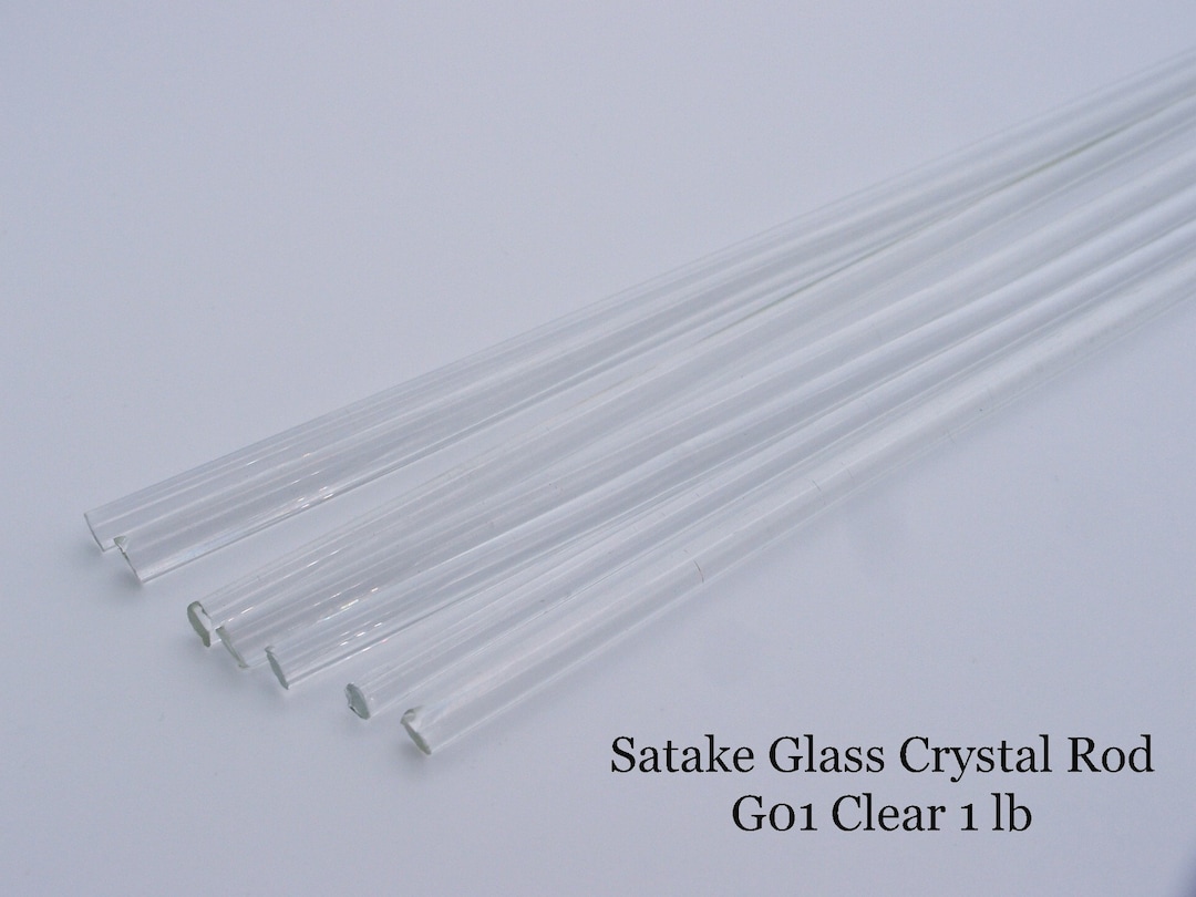 Satake Glass G01 Crystal Rod Clear 1 Lb Pack for Lampwork,lead Glass ...