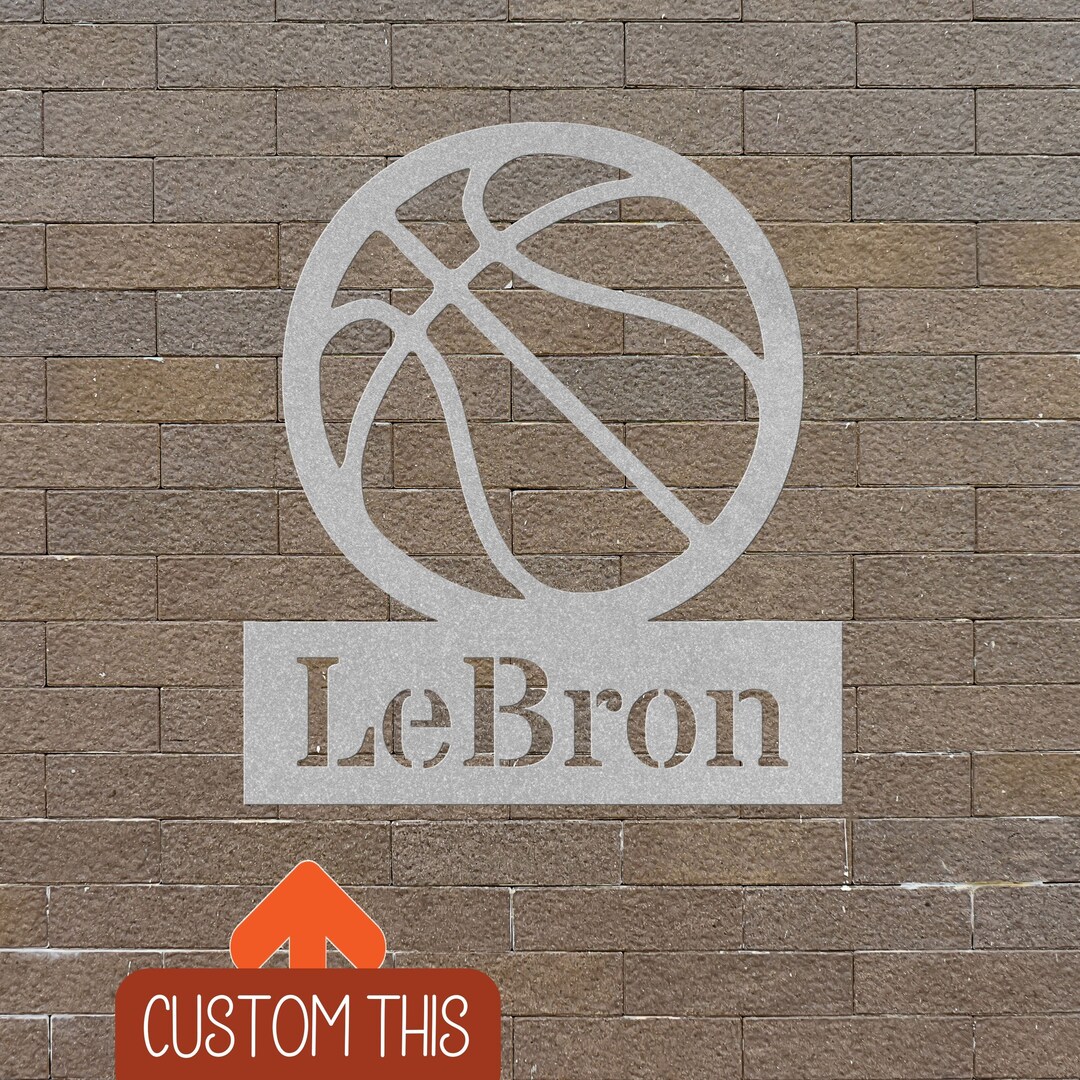 Basketball Metal Art Name Sign Nursery Decor Basketball Metal Sign ...