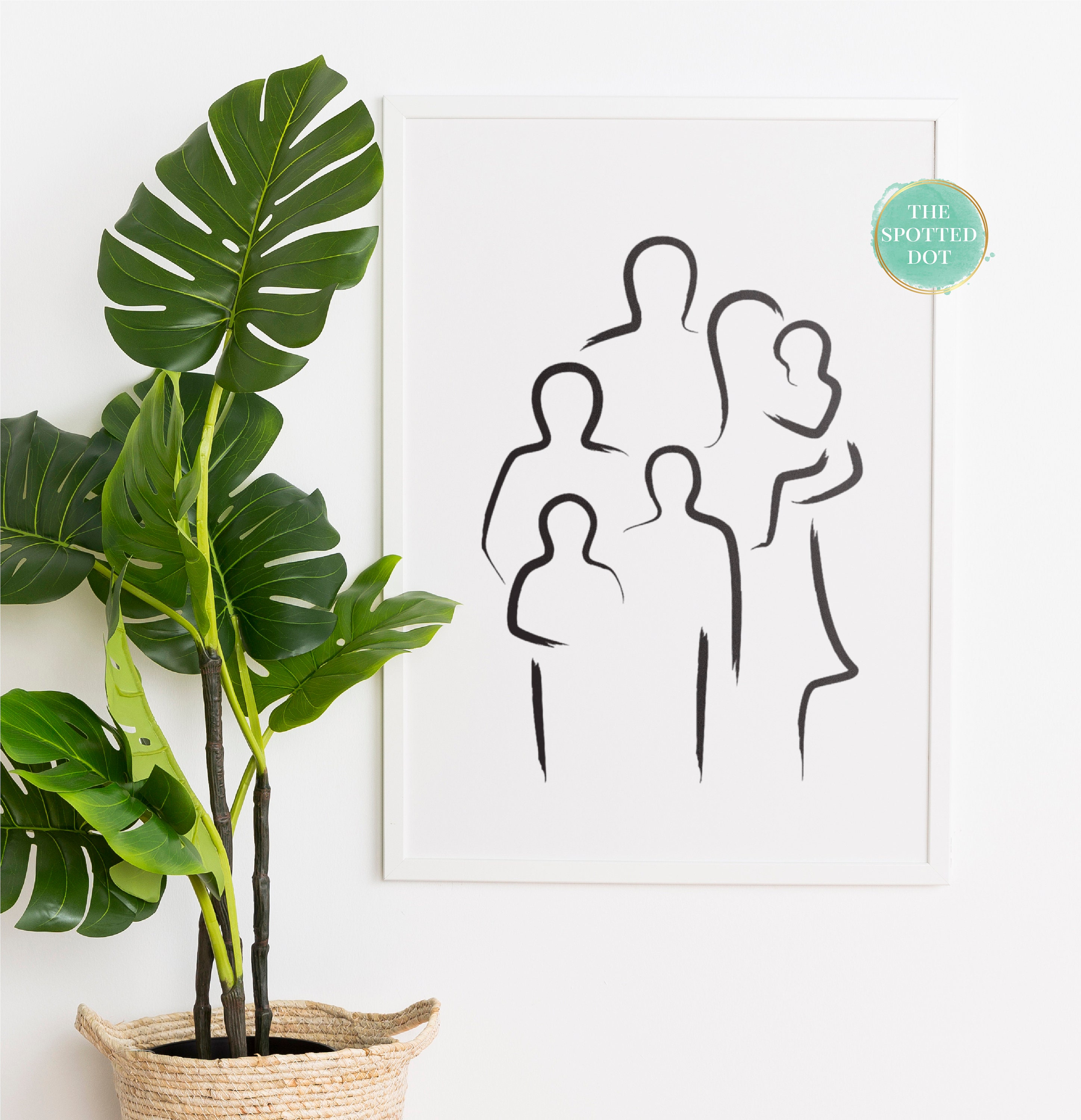 Family Art Love Home Deco Minimalist Abstract Wall Print Line Art ...