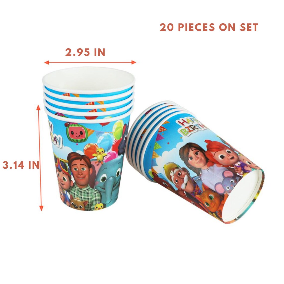 Coco Melon Party Set 81 Pcs Dimension's are | Etsy