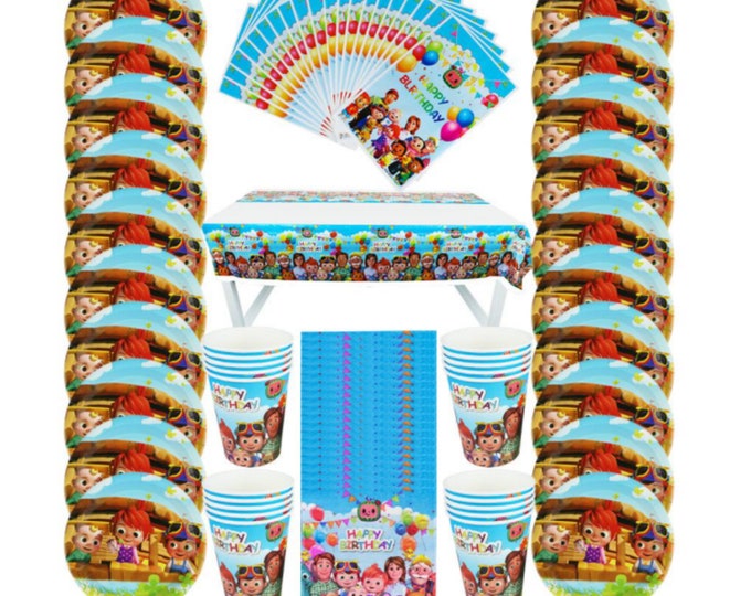 Coco Melon Party Set 81 Pcs, Dimension's Are Approximately - Etsy