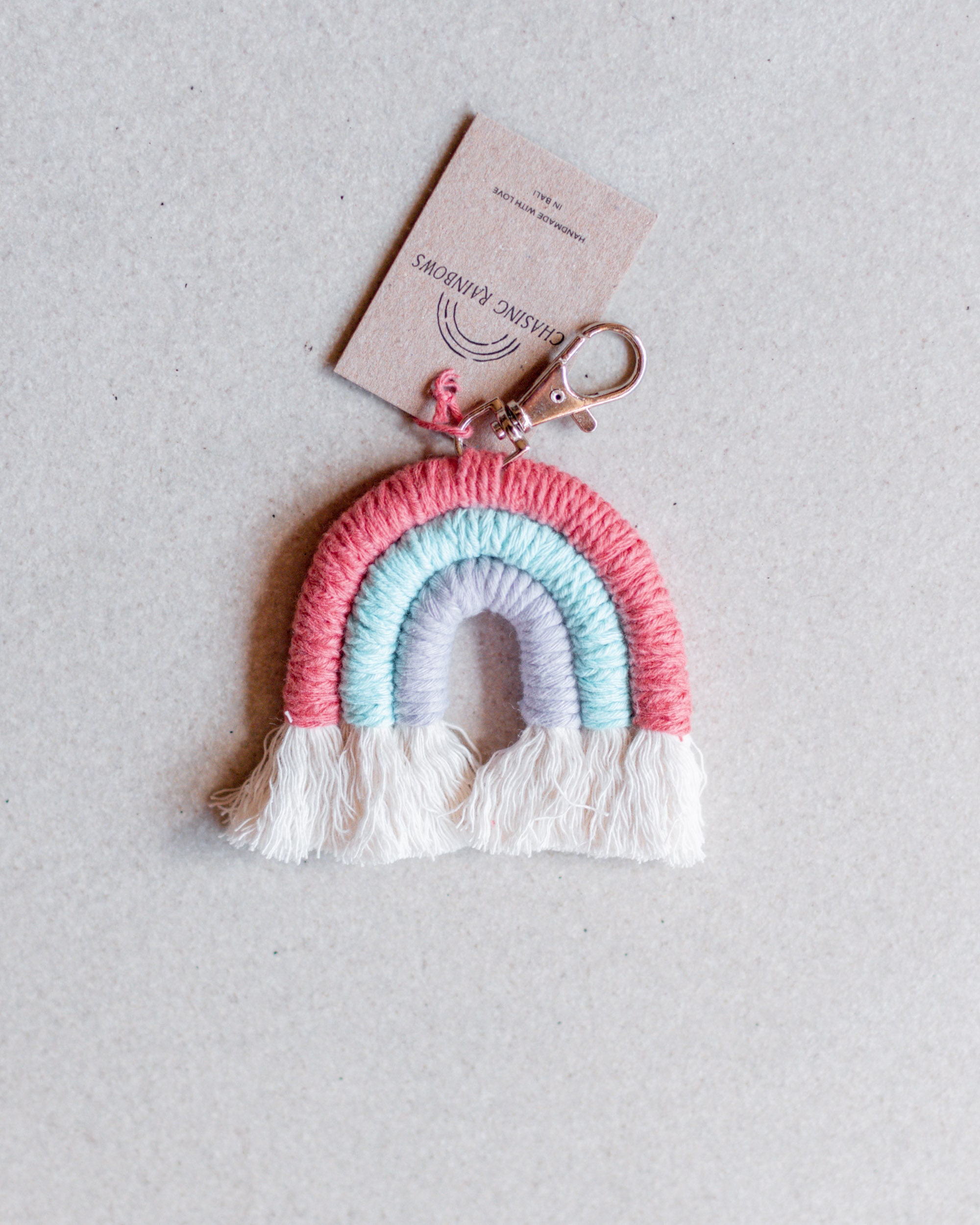 Mini Macrame Keychain Rainbow Cute Kids Keychain Rainbow - Etsy