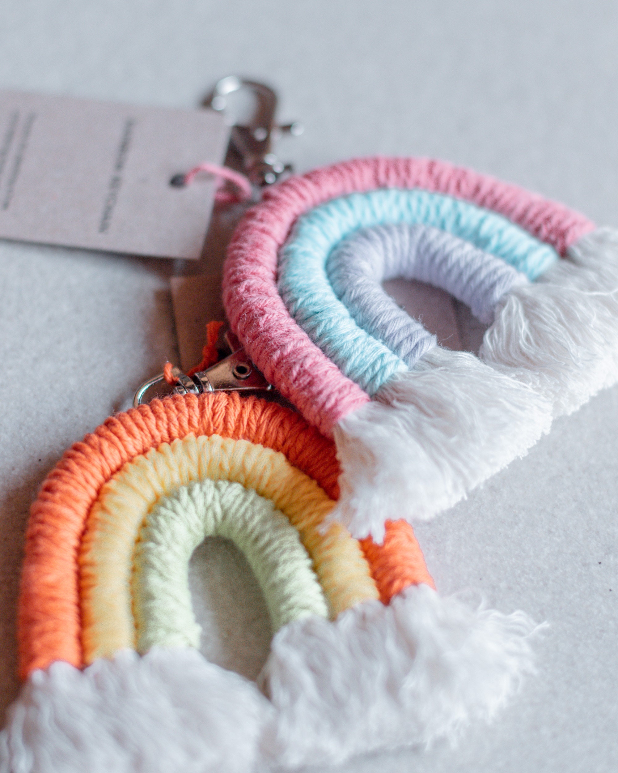 Mini Macrame Keychain Rainbow Cute Kids Keychain Rainbow - Etsy