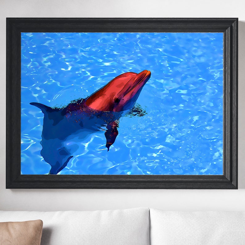 Printable Dolphin Wall Art Print Poster, Saying Hello 12 Images ...