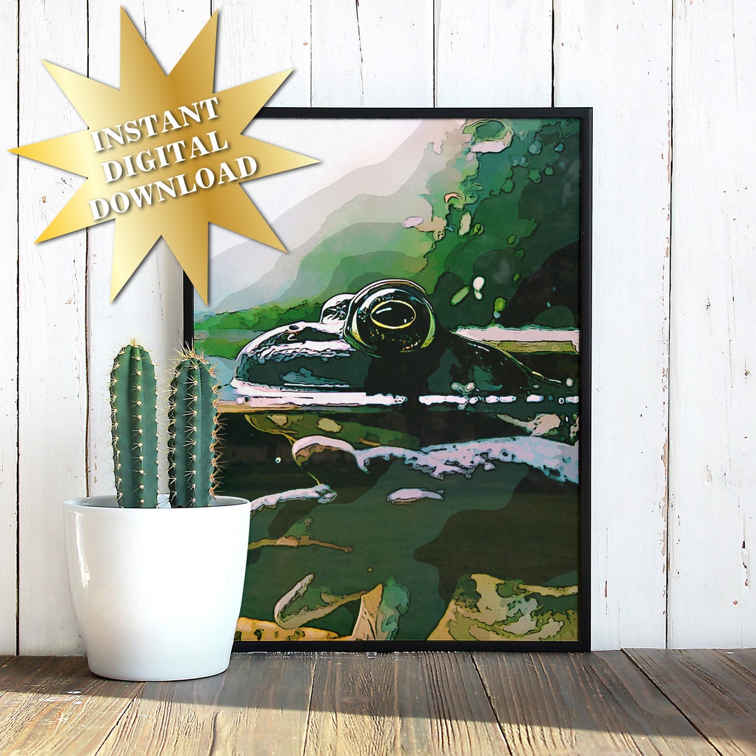 Underwater Frog Printable Wall Art Print Poster for Frog Lovers - 12 ...