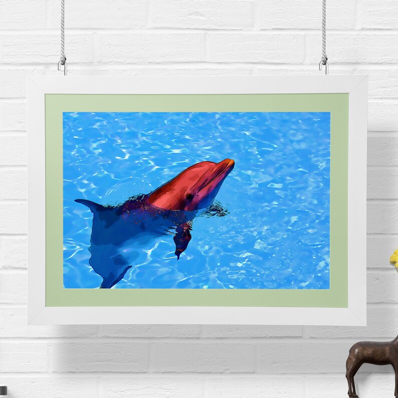 Printable Dolphin Wall Art Print Poster, Saying Hello - 12 Images ...