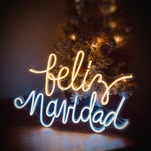 Christmas / Holiday Neon Style LED Sign Feliz Navidad - Etsy