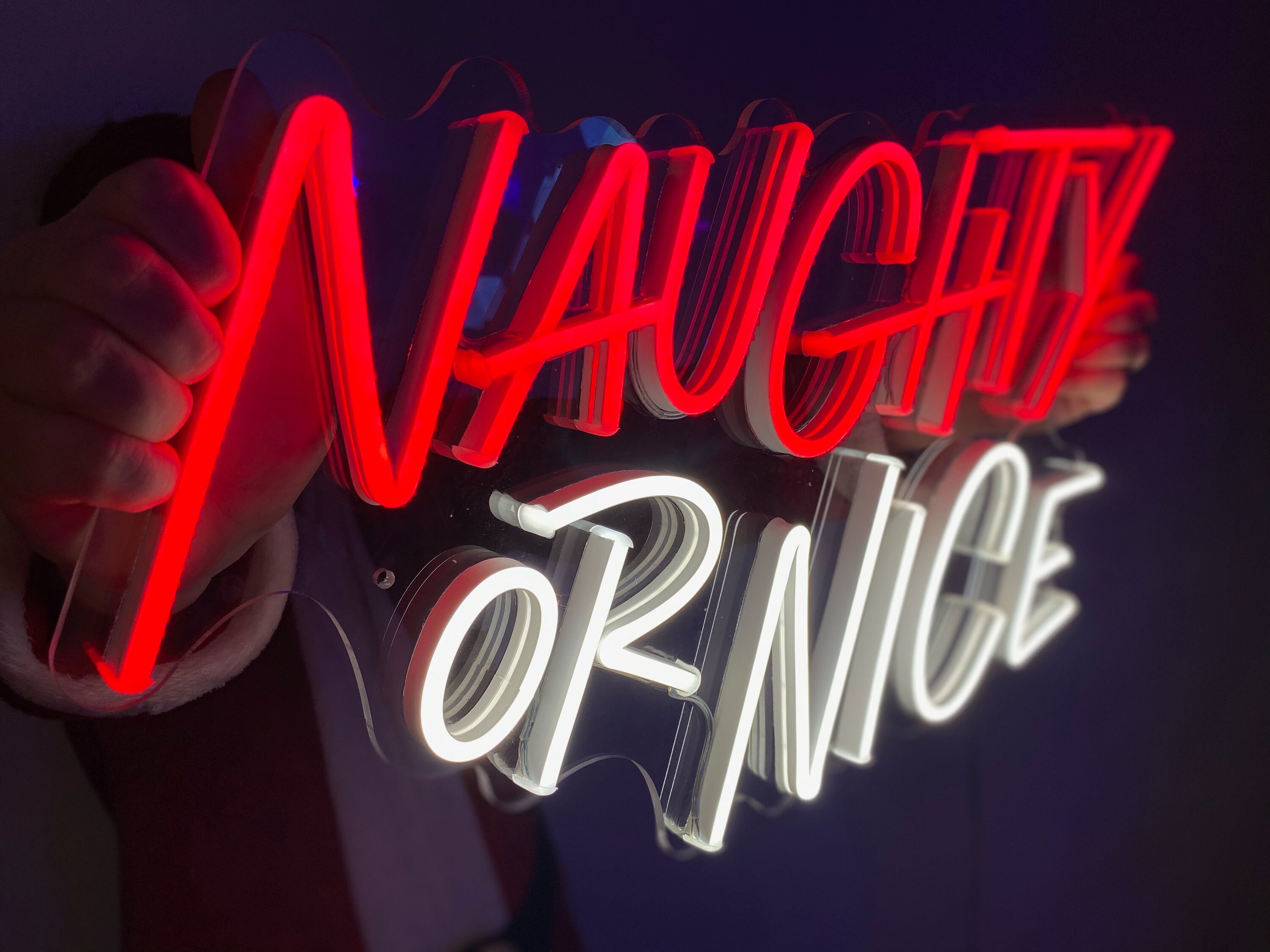Holiday LED Neon Style Sign Naught of Nice Christmas Neon | Etsy