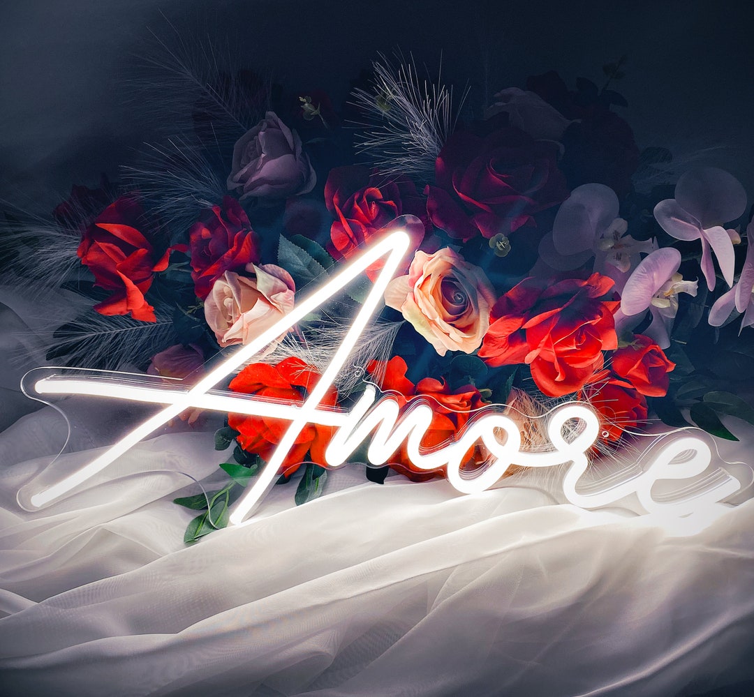 LED Neon Sign Amore Custom Neon Sign, Neon Sign Custom, Wedding Custom ...