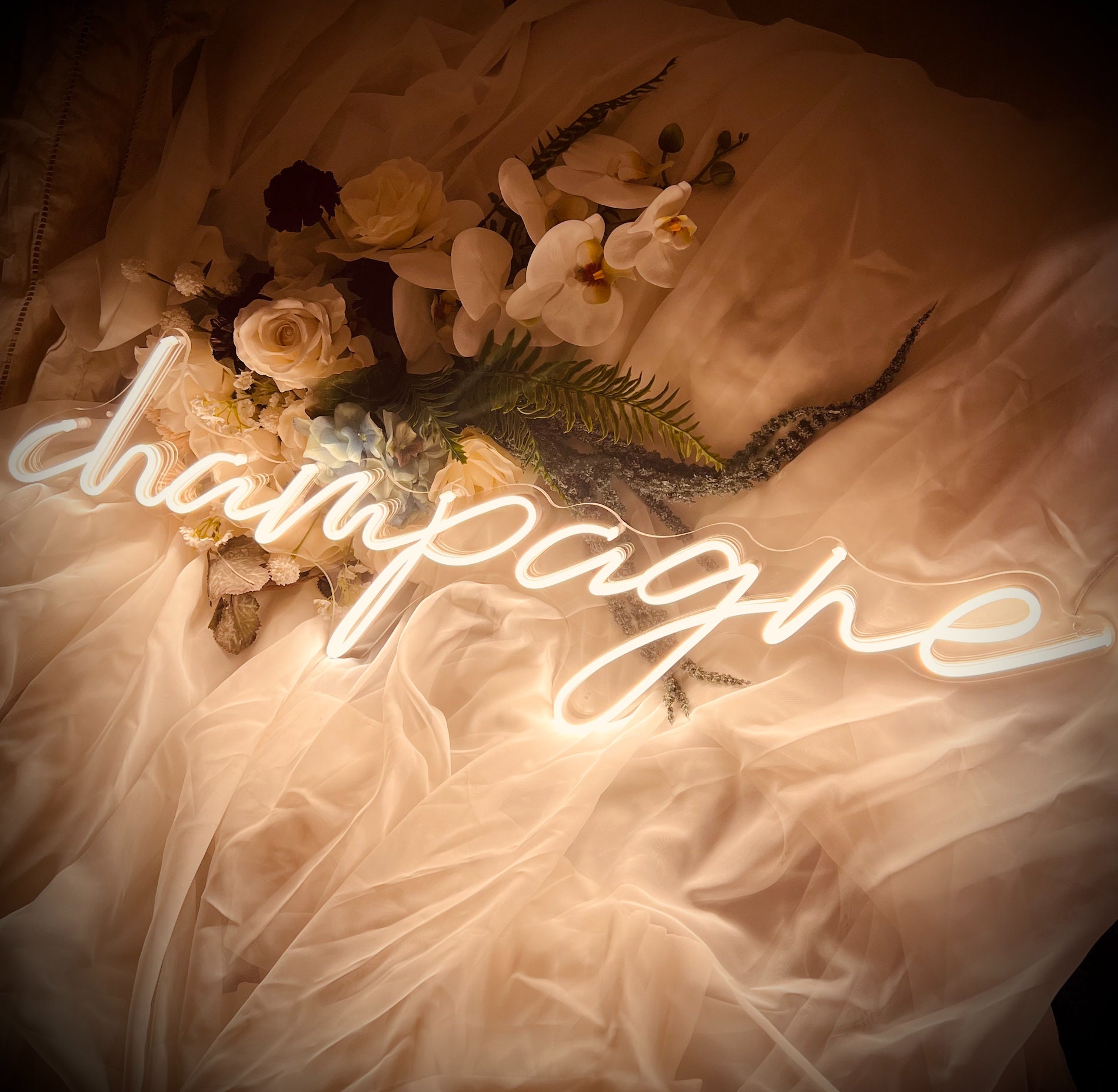 Neon Style LED Wedding Sign Champagne Bar Reception Open - Etsy