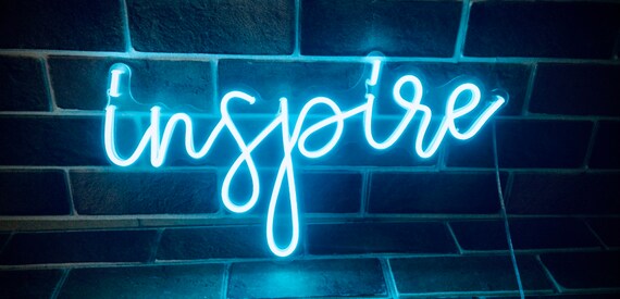 Blue Neon Lights Words
