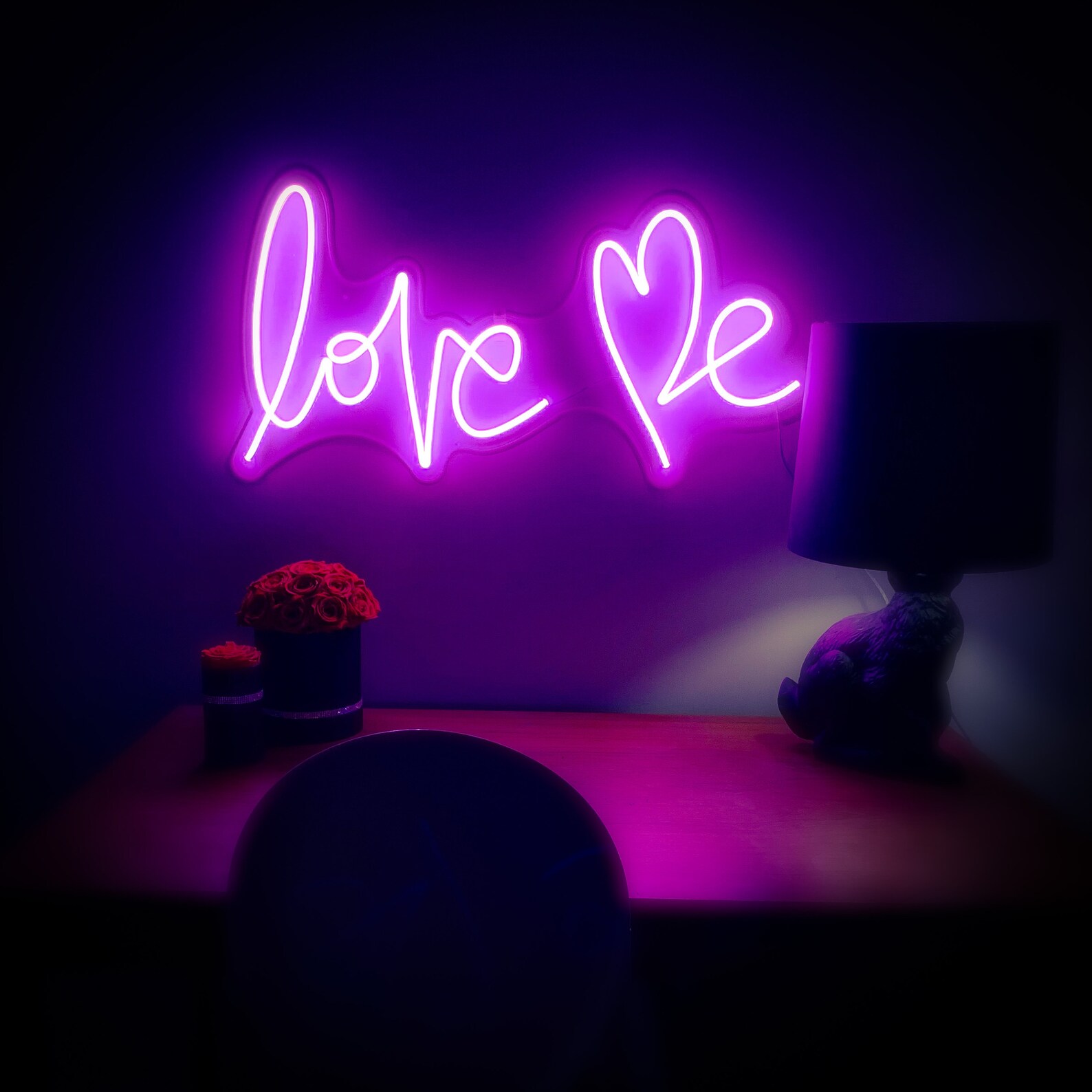LED Neon Sign Love Me Custom Neon Sign Heart - Etsy