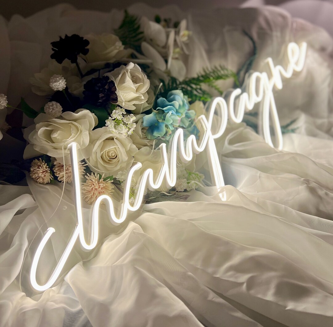 Neon Style LED Wedding Sign - Champagne Bar, Reception, Open Bar - Etsy