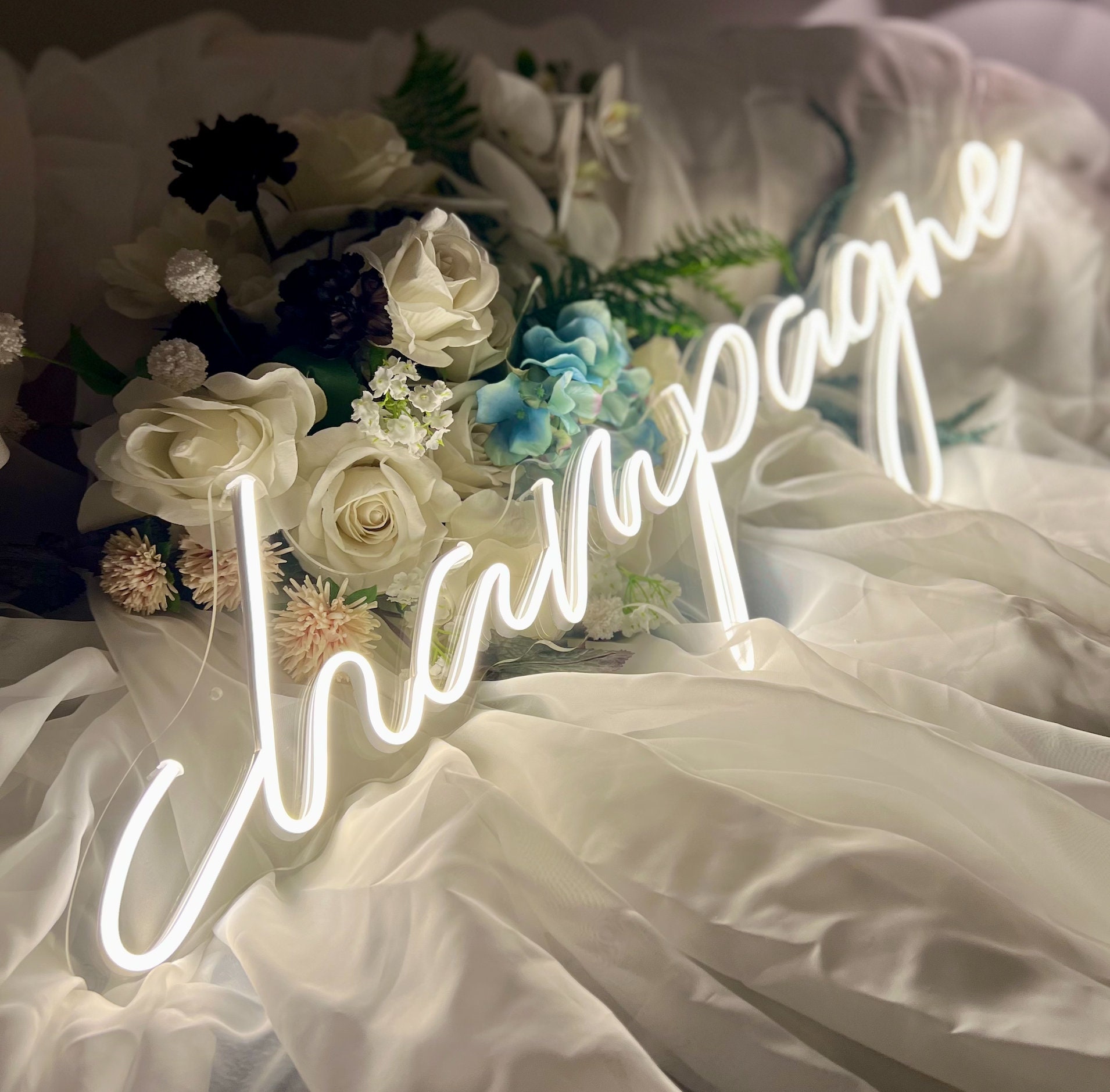 Neon Style LED Wedding Sign Champagne Bar Reception Open - Etsy