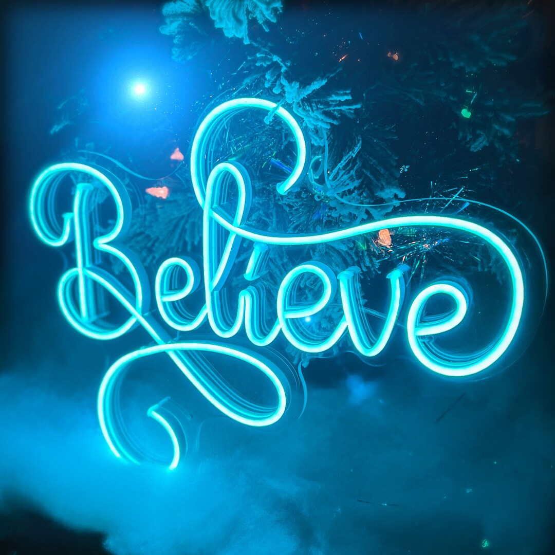Holiday / Christmas Neon Style LED Sign - Believe - Etsy