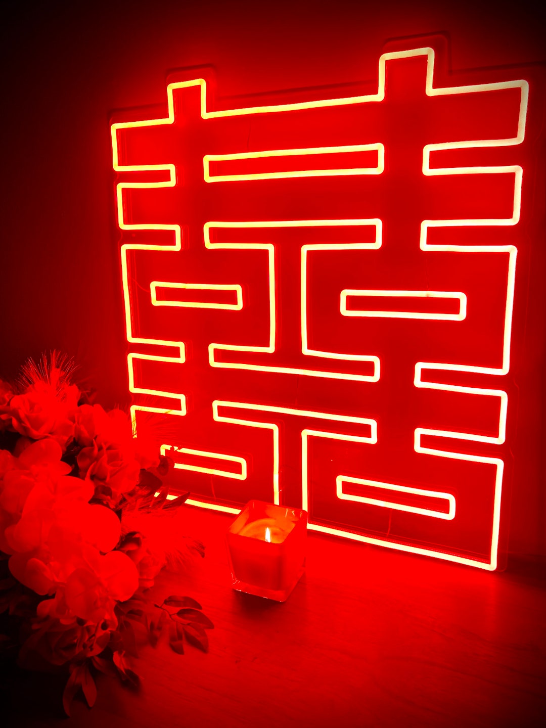 Premium LED Neon Sign - Double Happiness - Custom Neon Sign, Neon Sign ...