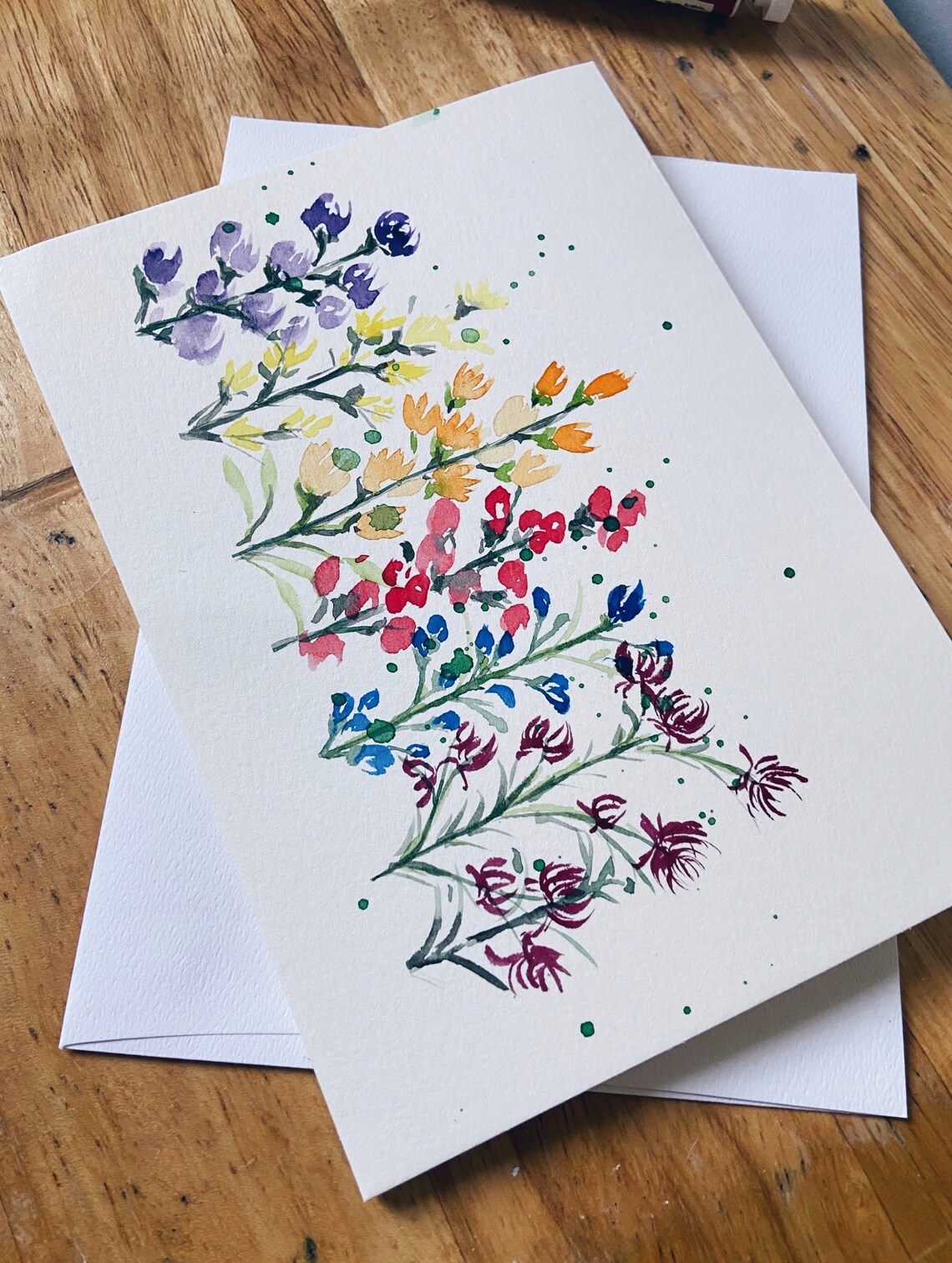 Handmade Card, Floral Watercolor , Watercolour Flowers , Unique , One ...