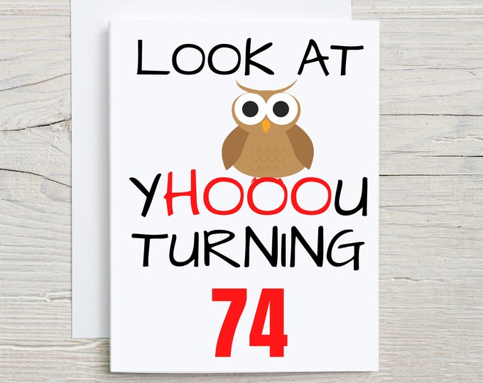 74th Birthday Card, Printable Birthday Card, 74th Birthday Printables ...