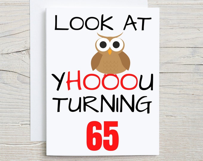 65th Birthday Card, Funny 65th Birthday Card, 65th Birthday Gift, Sixty ...