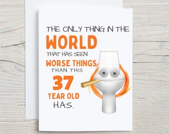 Funny 37th Birthday Card 37th Birthday Card 37 Year Old - Etsy