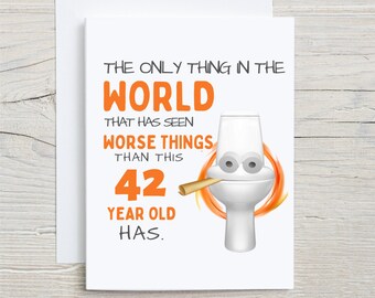 42nd Birthday Card Funny 42nd Birthday Card Funny Middle - Etsy