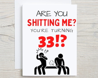 You're Not 33 Funny 33rd Birthday Card 33rd Birthday - Etsy