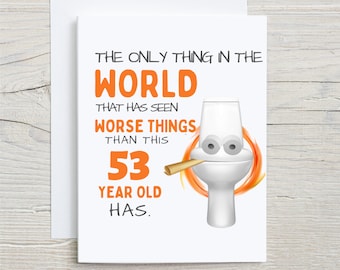 Funny 53rd Birthday Card Funny Birthday Card for 53 Year Old - Etsy