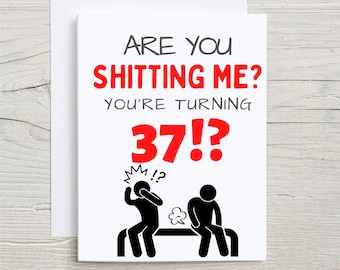 Funny 37th Birthday Card 37th Birthday Card 37 Year Old - Etsy