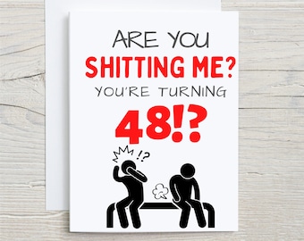 48th Birthday Card Funny 48th Birthday Card Funny Middle - Etsy