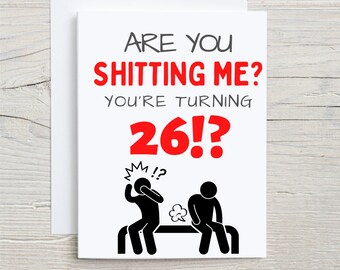 Is You 26 Birthday Card Funny Birthday Card 26 Year Old - Etsy