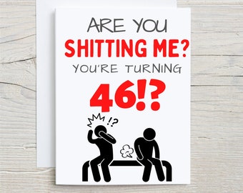 46th Birthday Card, Funny 46th Birthday Card, Congratulations Card ...