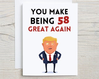 58th Birthday Card, Funny 58th Birthday Card, Funny Middle Finger Card ...