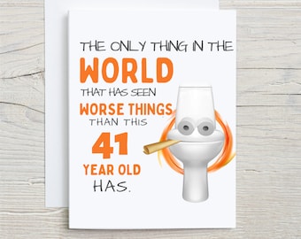 Funny 41st Birthday Card 41st Birthday Card 41 Year Old - Etsy
