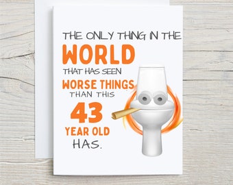 Funny is You 43 Card for 43rd Birthday 43 Year Old Birthday - Etsy
