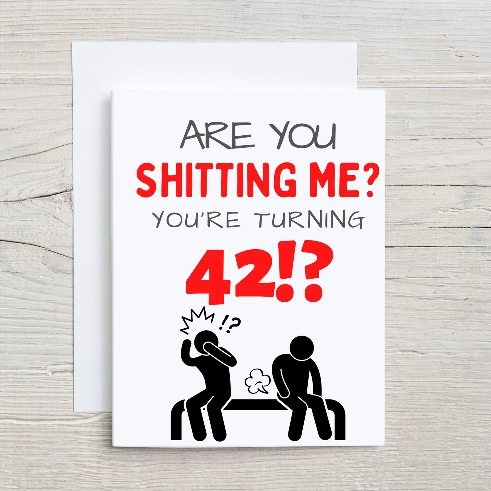 Funny 42nd Birthday Card, Funny 42nd Birthday Card, 42nd Birthday Gift ...
