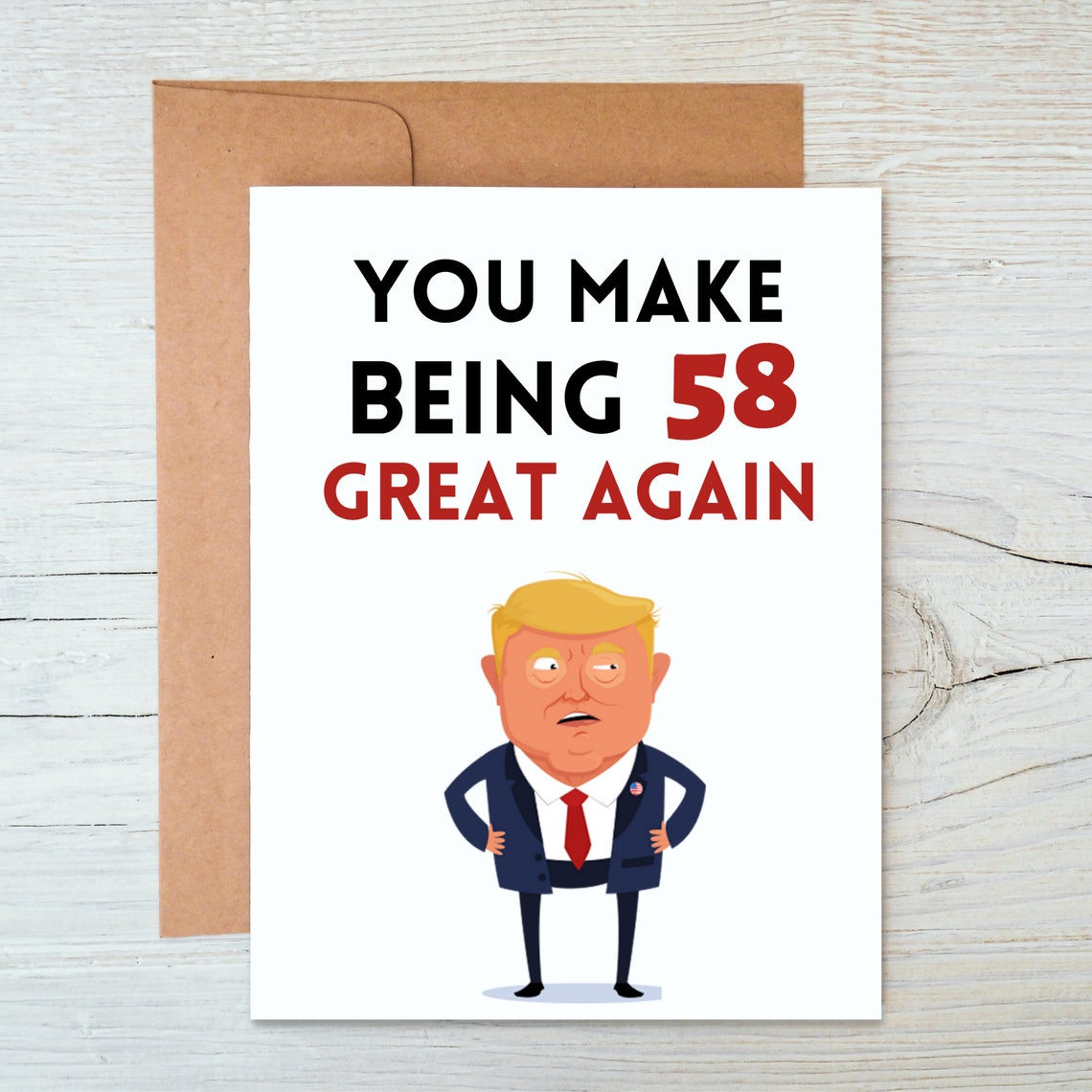 Funny 58th Birthday Card, Funny 58th Birthday Card, 58th Birthday Gift ...
