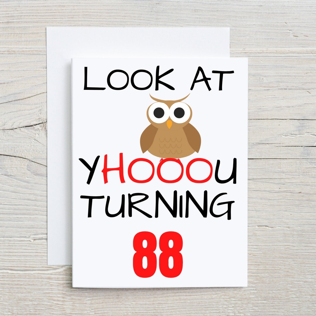 88th Birthday Card, 88th Birthday, Funny Birthday Card, Handmade, 88th ...