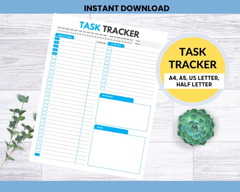 Task Tracker, Task Planner, Daily Task Tracker, Daily Tasks, Daily ...