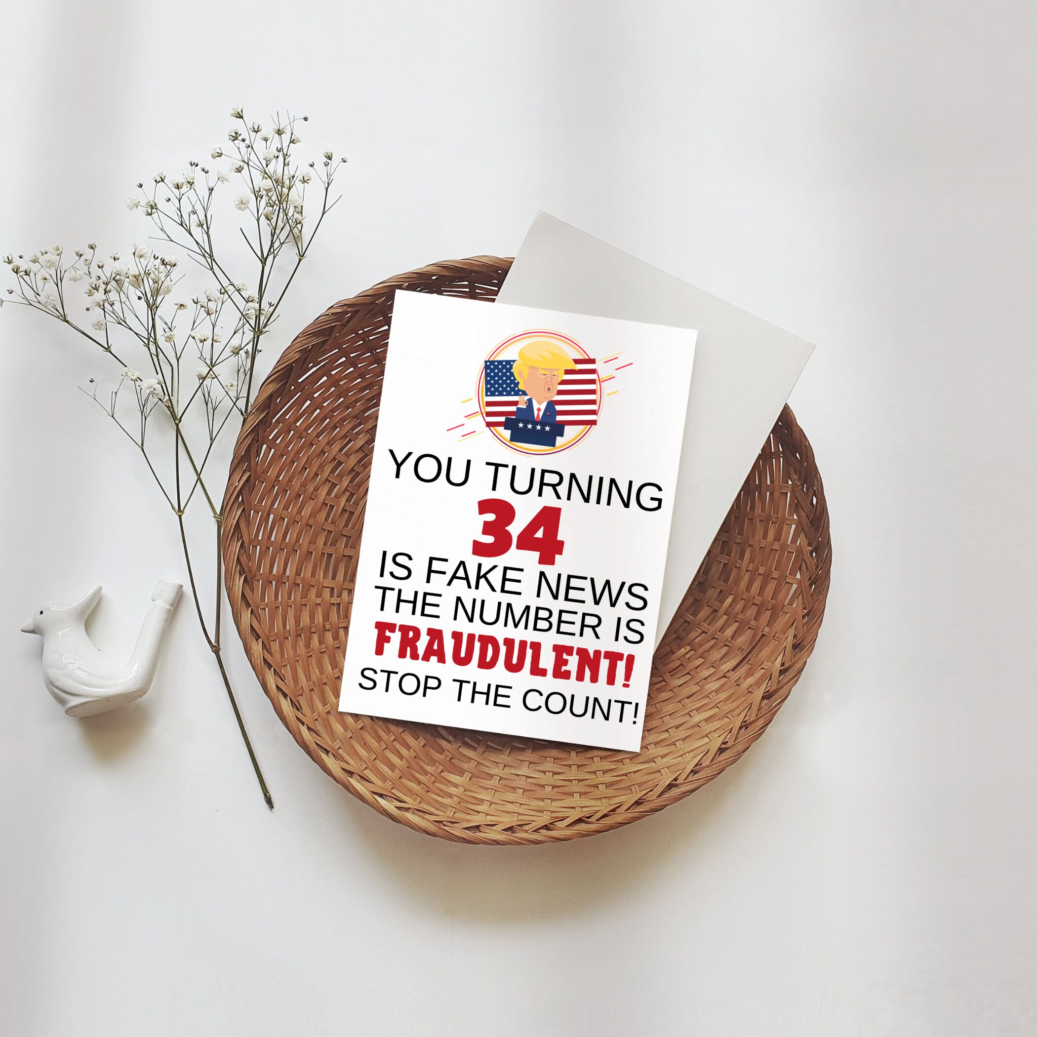 34th Birthday Card, Funny 34th Birthday Card, 34th Birthday Gift Idea ...