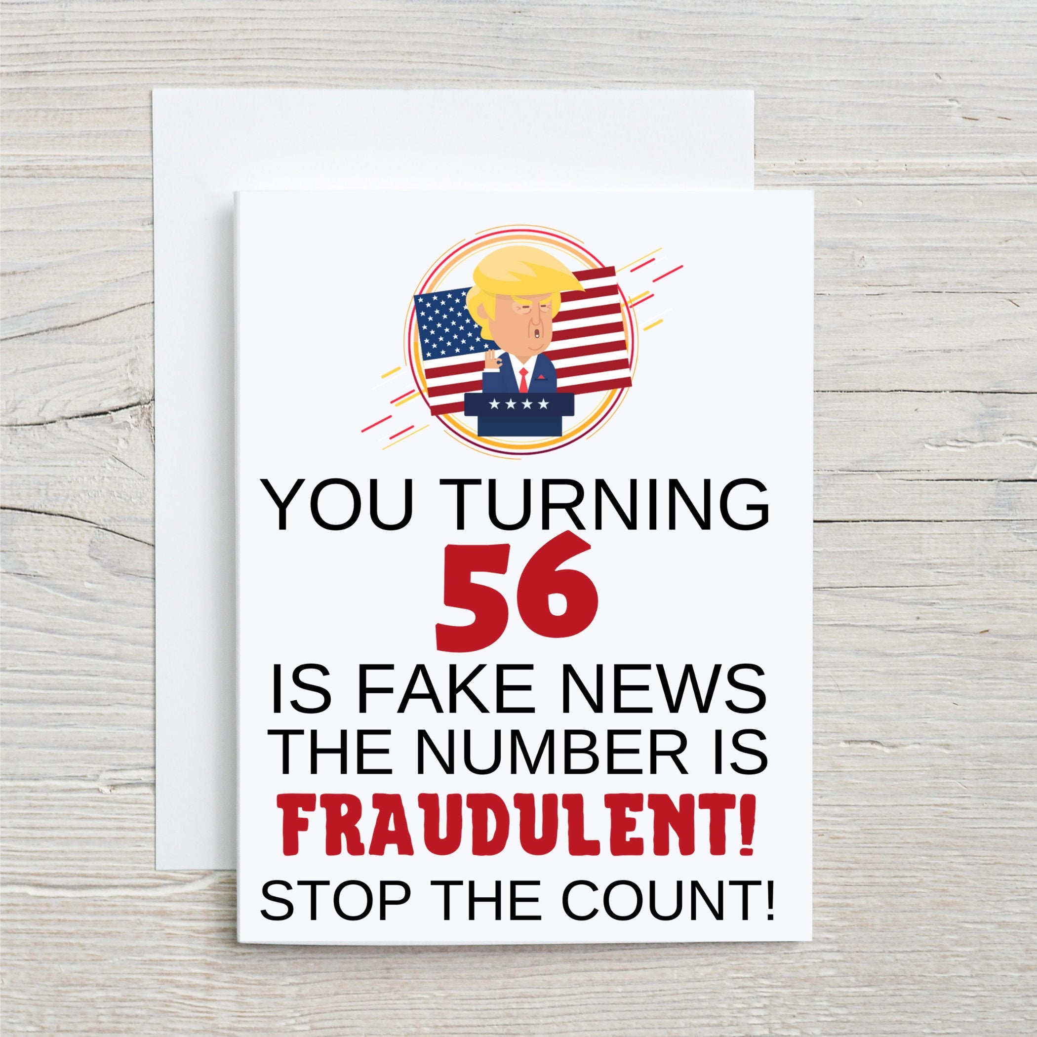 56th Birthday Card, Funny 56th Birthday Card, 56th Birthday Gift Idea ...