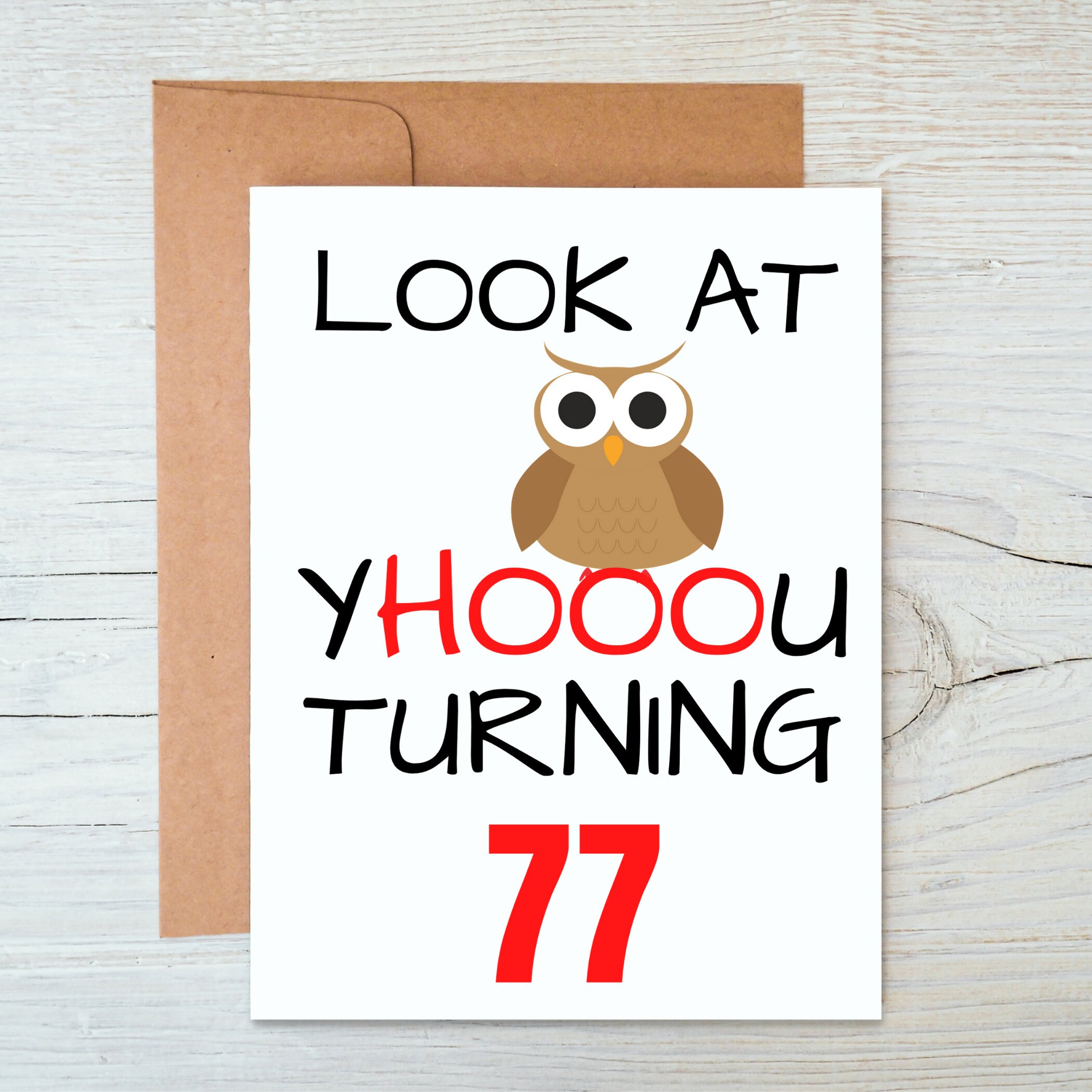 77th Birthday Card, Funny 77th Birthday Card, 77th Birthday Gift Idea ...