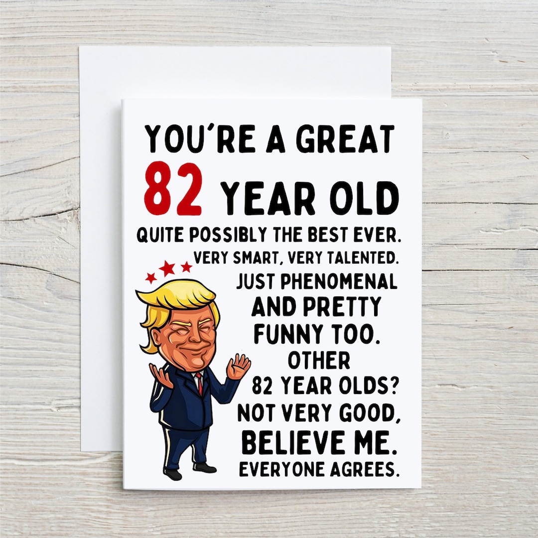 82nd Birthday Card, Funny 82nd Birthday Card, 82nd Birthday Gift Idea ...