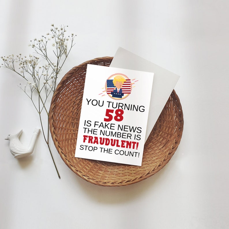 58th Birthday Card, Funny 58th Birthday Card, 58th Birthday Gift Idea ...