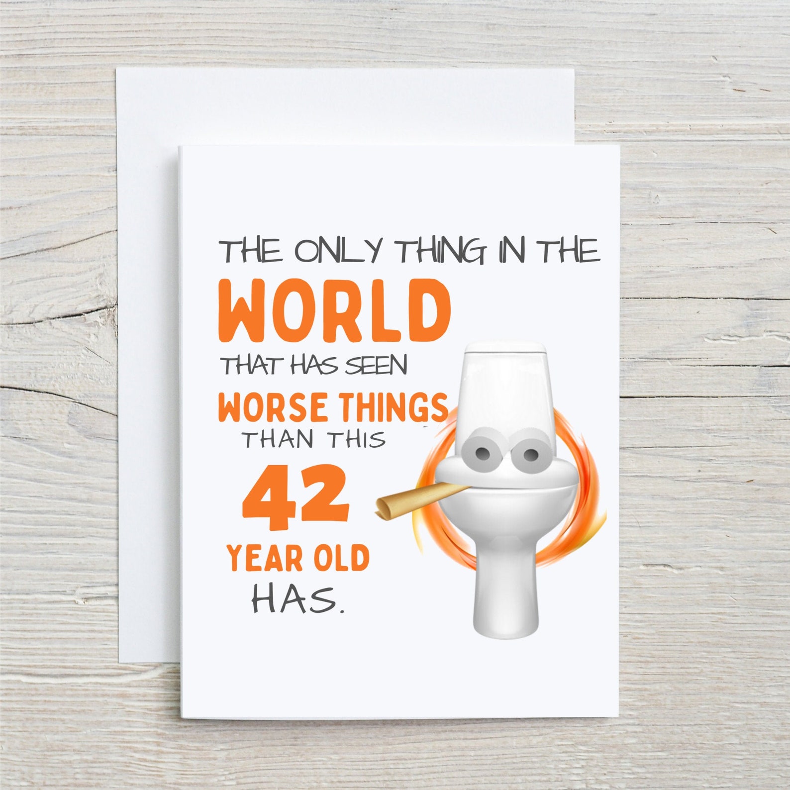 Funny 42nd Birthday Card, Funny 42nd Birthday Card, 42nd Birthday Gift ...