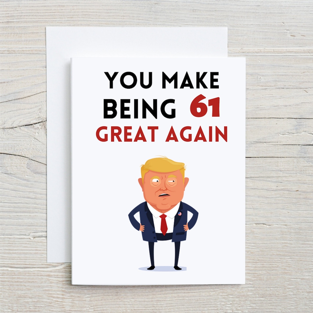 Happy 61st Birthday Card, Funny 61st Birthday Card, 61st Birthday Gift ...