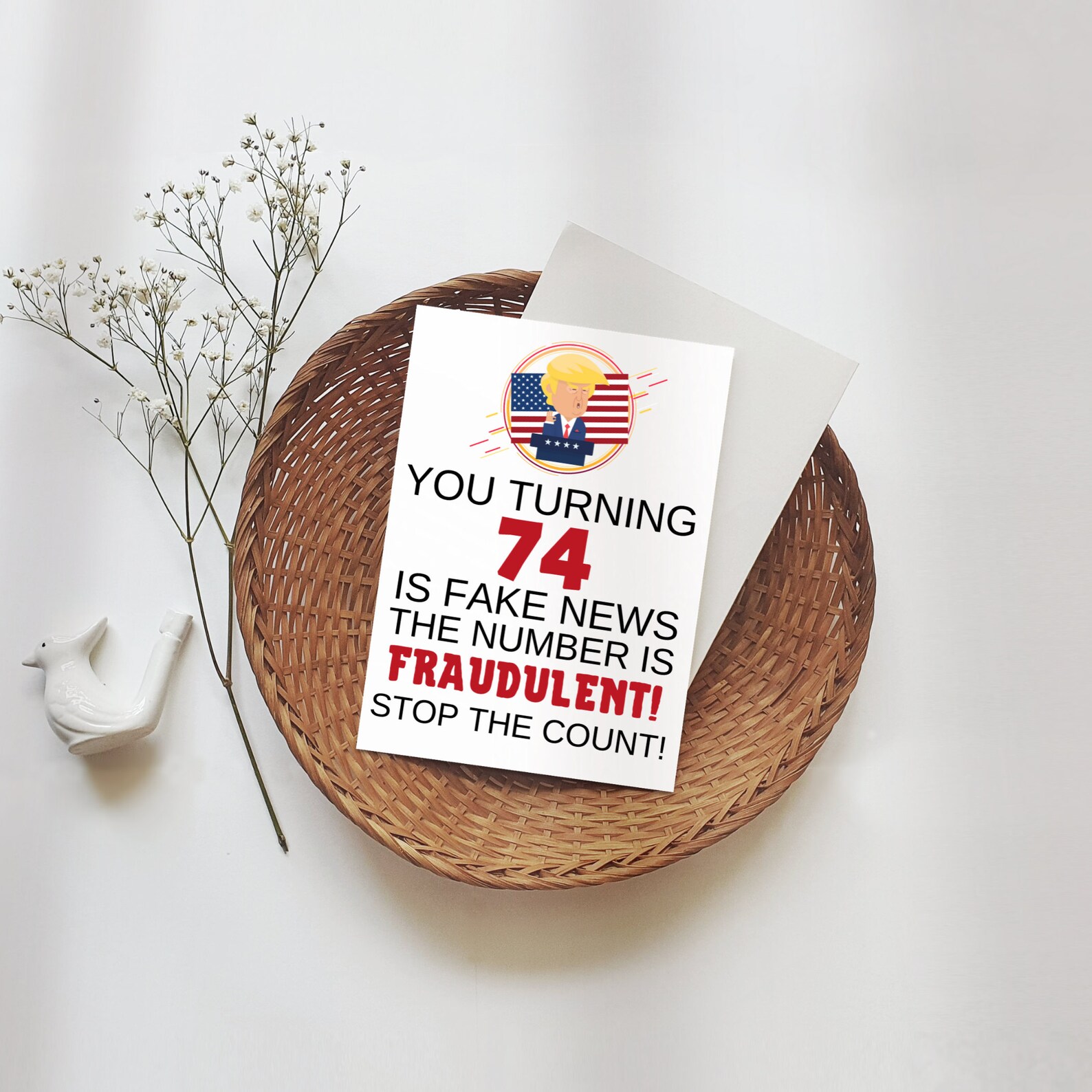 74th Birthday Card, Funny 74th Birthday Card, 74th Birthday Gift Idea ...