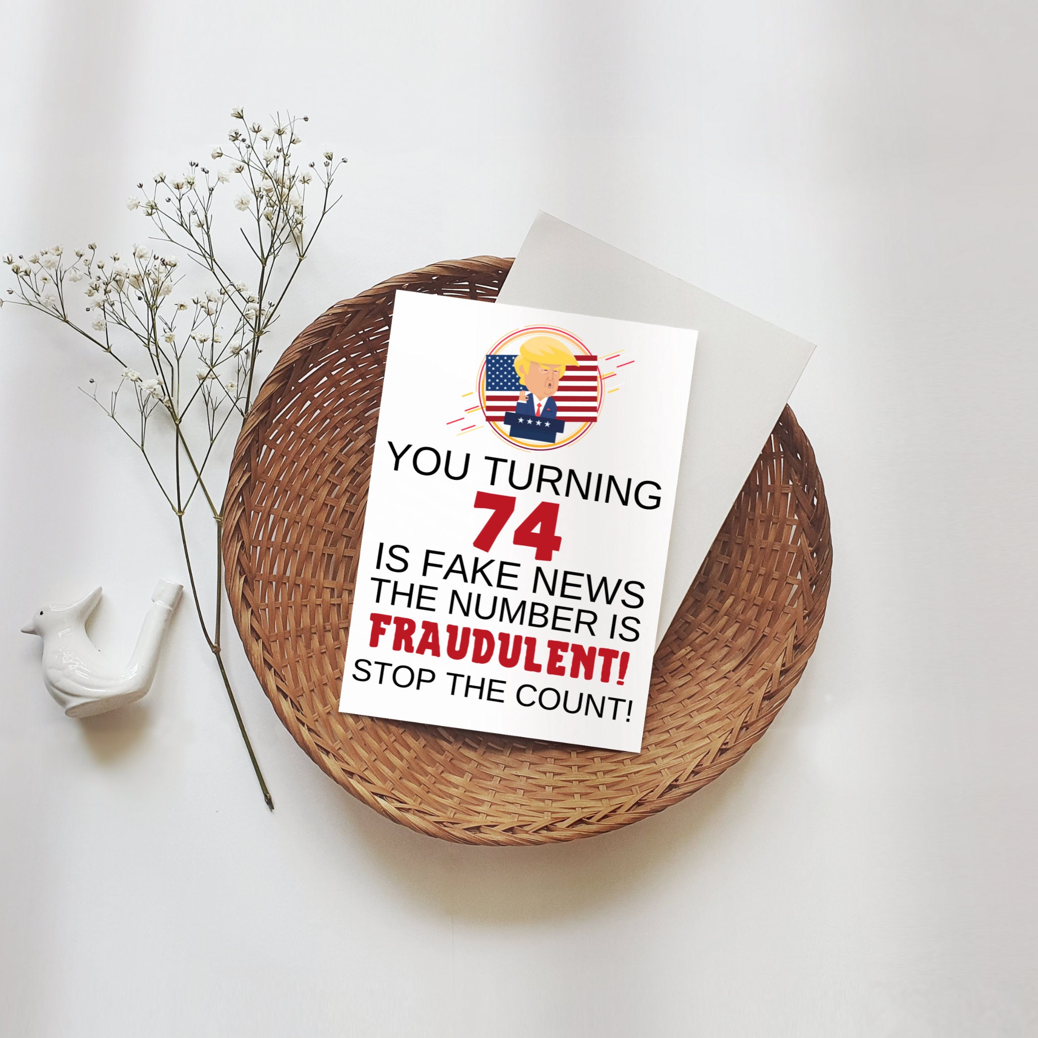 74th Birthday Card, Funny 74th Birthday Card, 74th Birthday Gift Idea ...