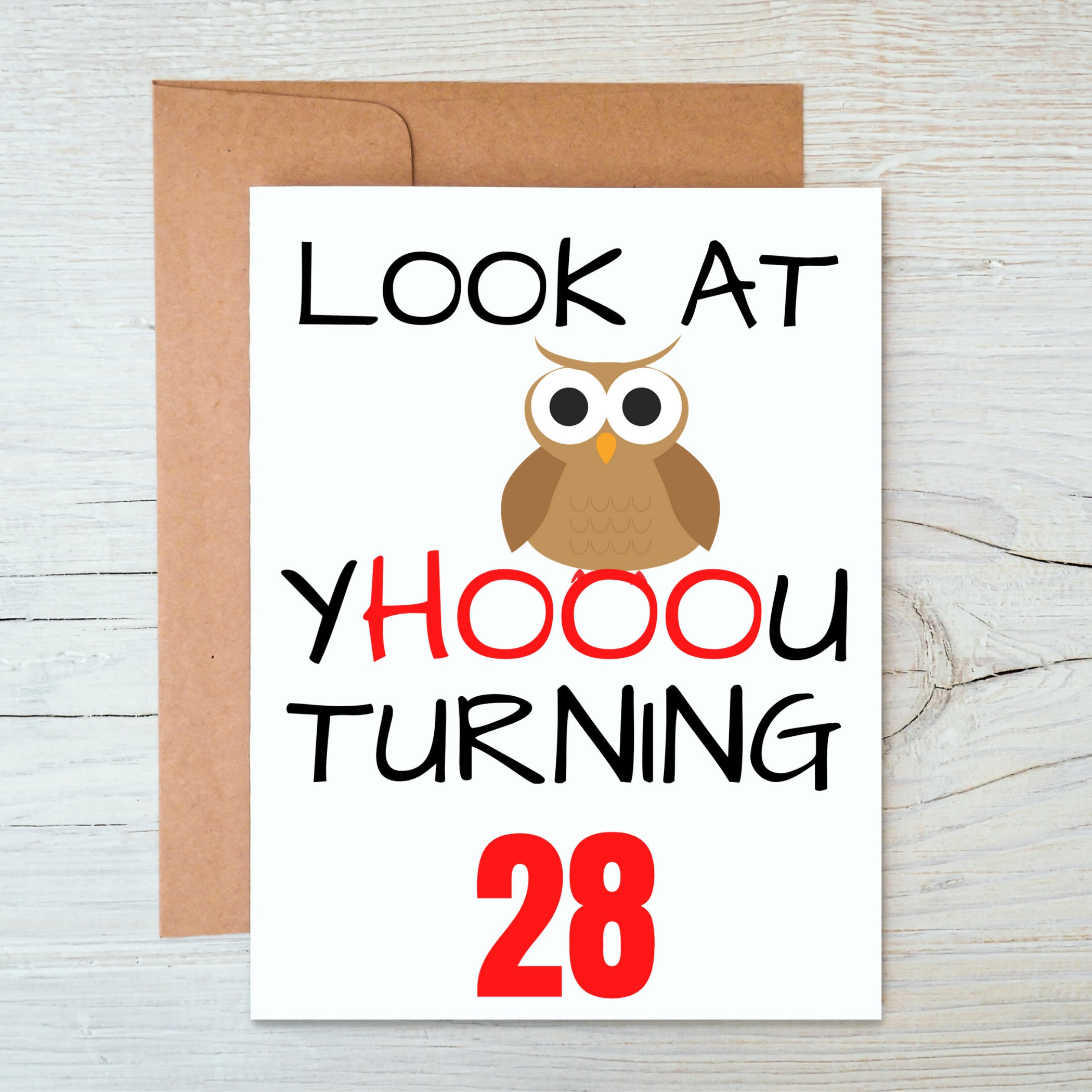28th Birthday Card, Funny 28th Birthday Card, 28th Birthday Gift Idea ...