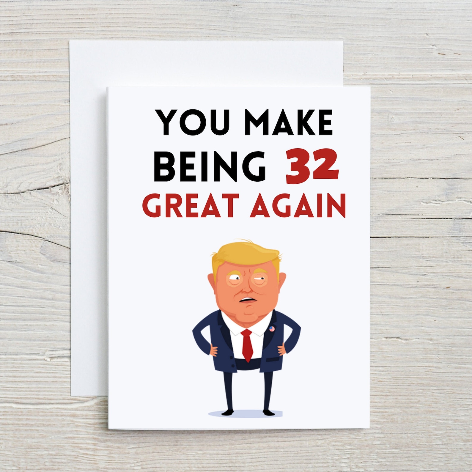 32nd Birthday Card, Funny Birthday Card, Greeting Card, 32nd Birthday ...
