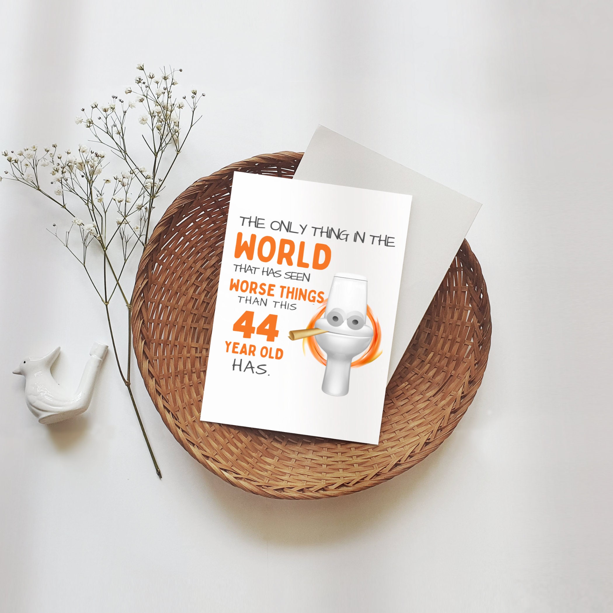 Funny 44th Birthday Card, Funny 44th Birthday Card, 44th Birthday Gift ...